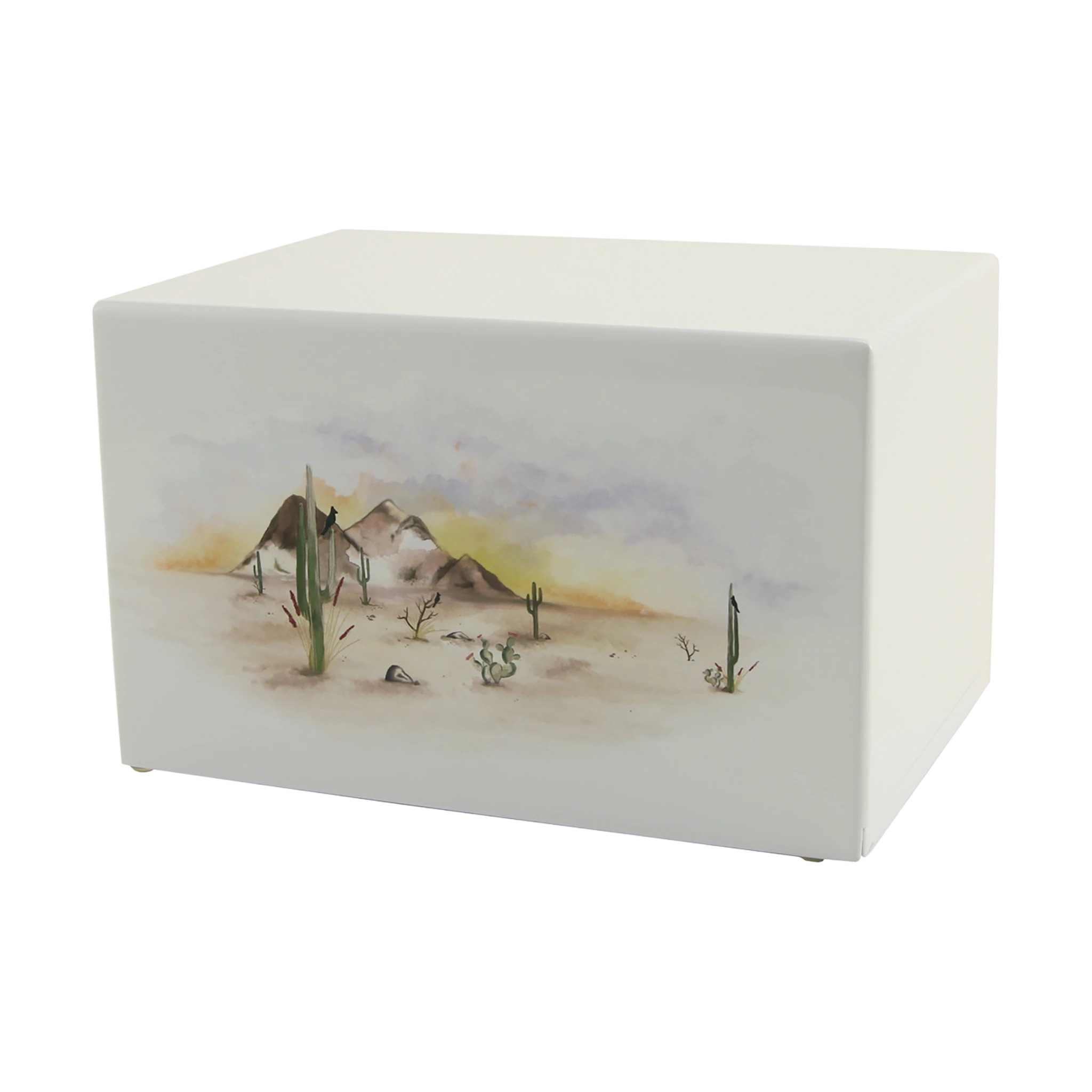 Hand-Painted Desert Scene MDF Adult Cremation Urn | 200 Cu In | Funeral ...