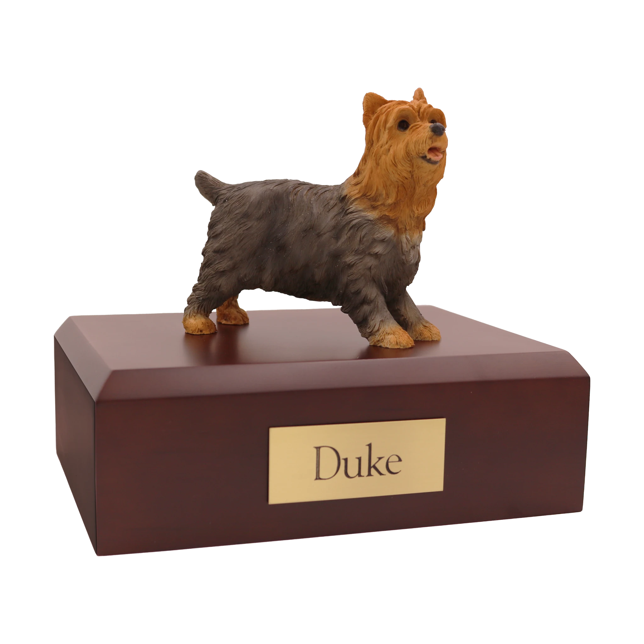 Yorkshire Terrier Tongue Out Standing Figurine Pet Urn | Hardwood ...